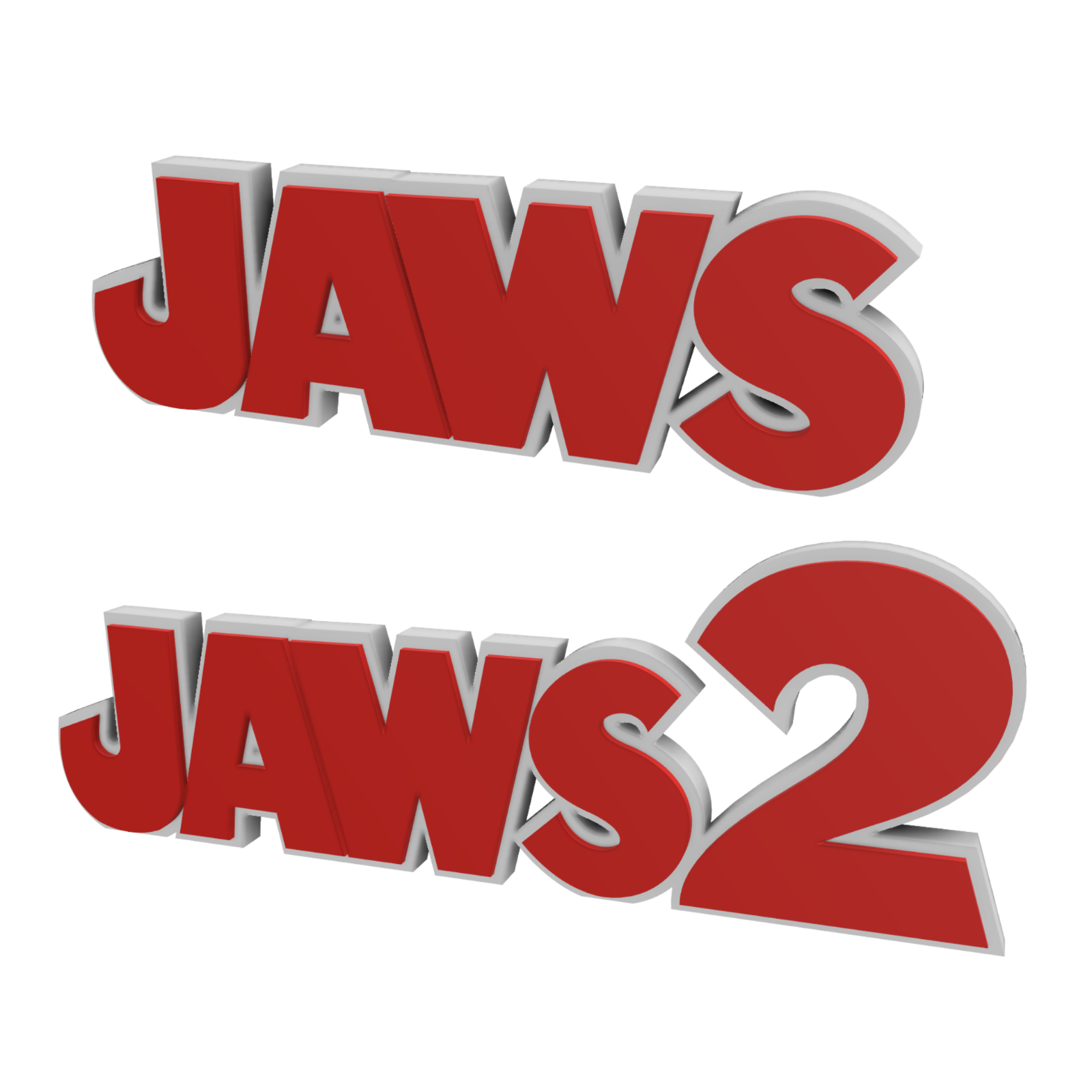 JAWS Logo Horror Freestanding Display Plaque, 3D Printed ...