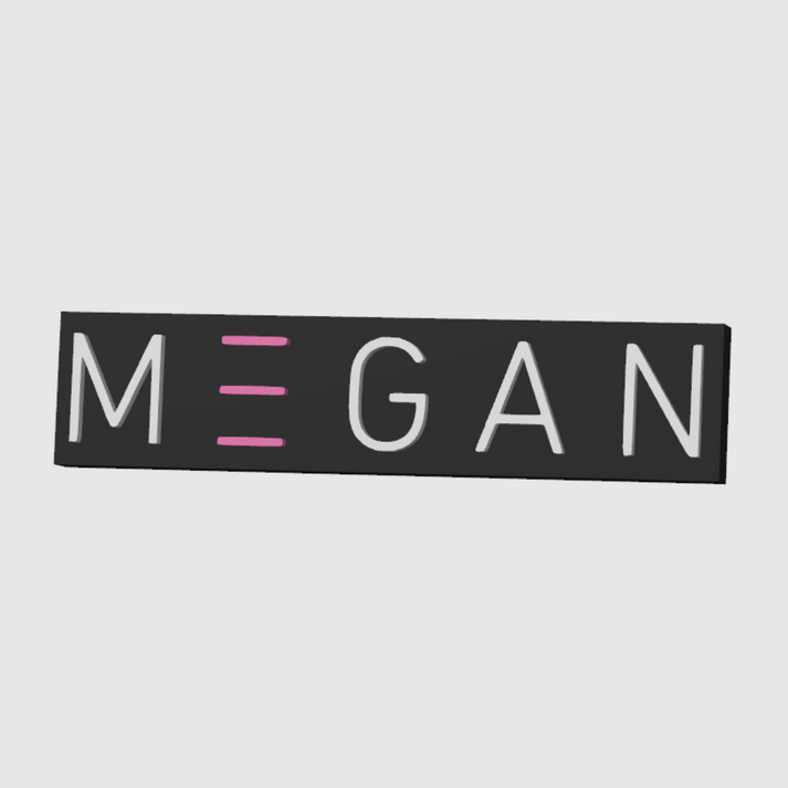 Megan Logo Horror Freestanding Display Plaque, 3D Printed ...