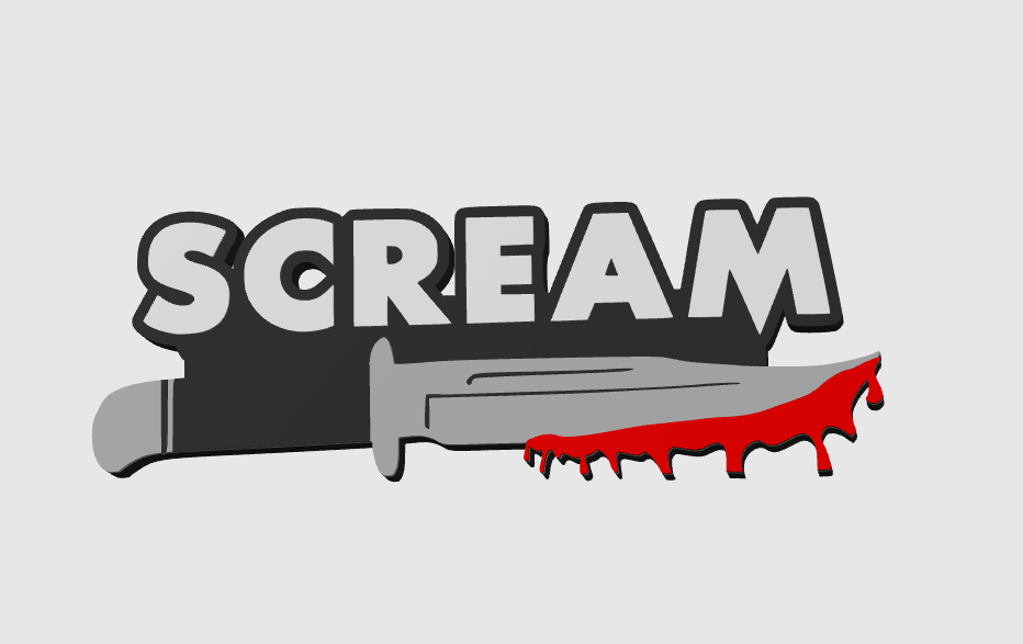 Scream Ghostface Knife Plaque (Silver), Free Standing Letter 3D Printe ...
